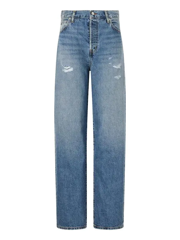 Eterne Saint Boyfriend Distressed Straight-leg Jeans - Blue
