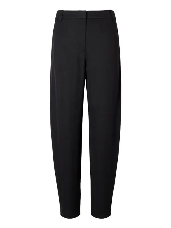 Tibi Grace Satin-twill Tapered Trousers - Black