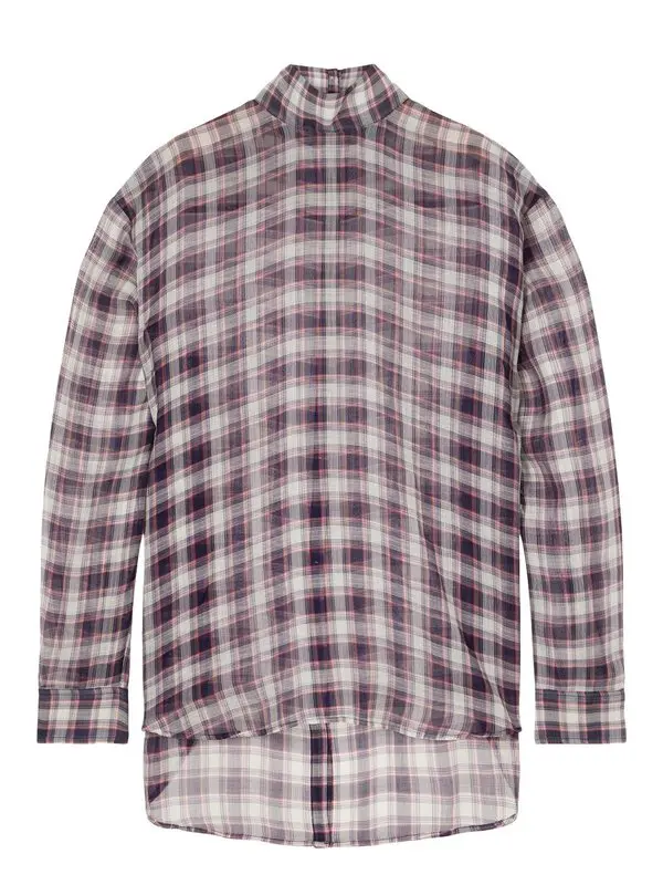 Tibi Reversible Checked Cotton And Silk-blend Shirt - Red