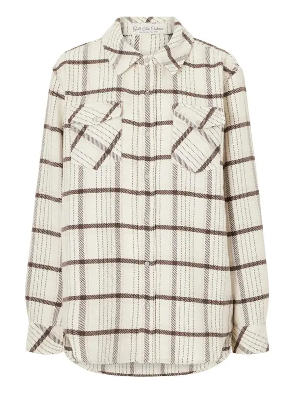 GOD’S TRUE CASHMERE God's True Cashmere Checked Cashmere Shirt - White