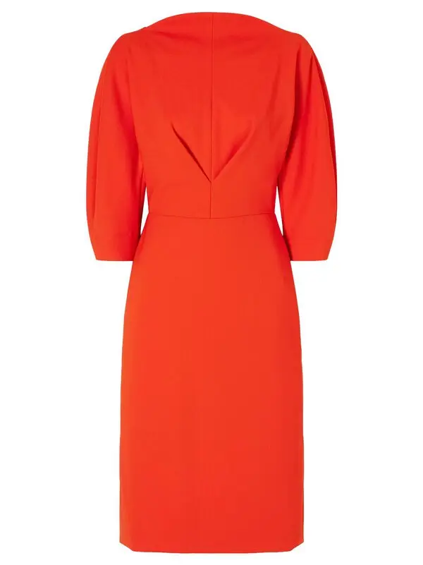 Carolina Herrera Sheath Cinched Stretch-wool Midi Dress - Red