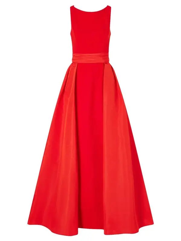 Carolina Herrera Silk-faille Gown With Overskirt - Red