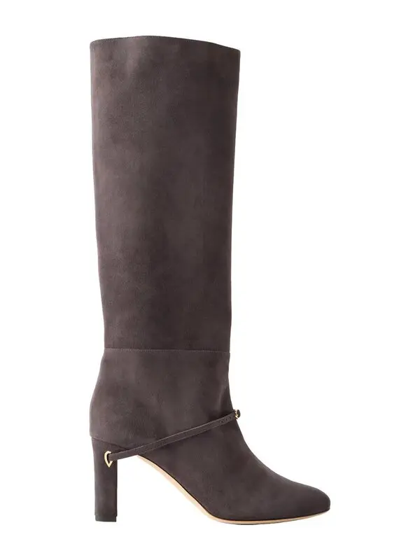 Jennifer Chamandi Samuele 85 Suede Knee-high Boots - Gray