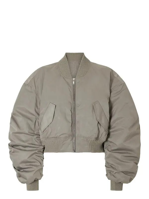 Rick Owens Secchia Shell Cropped Bomber Jacket - Gray