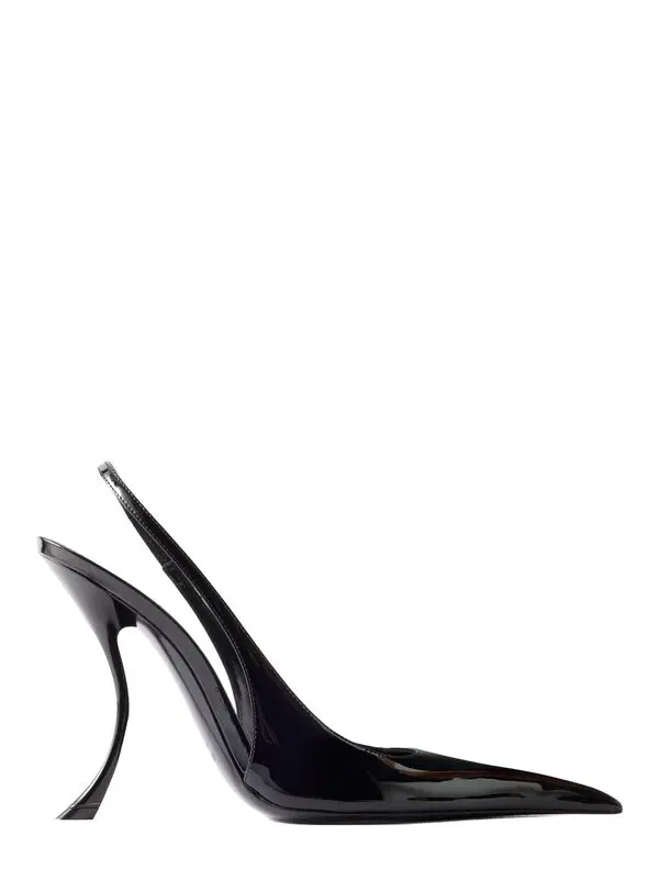 Saint Laurent Apolline Patent Leather Slingback Pumps - Black