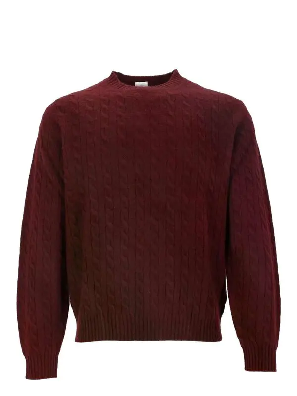 Eleventy Cable-knit Crew Neck Sweater - Red