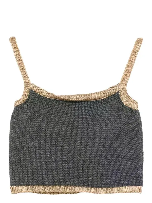 Dolce & Gabbana Metallic Trim Knitted Top - Grey