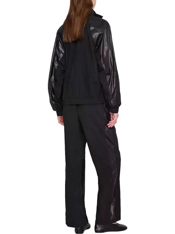 ANINE BING Reza Jacket With Contrasting Coated Sleeves - Midnight