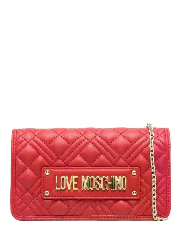Moschino Quilted Logo Crossbody Bag - Red