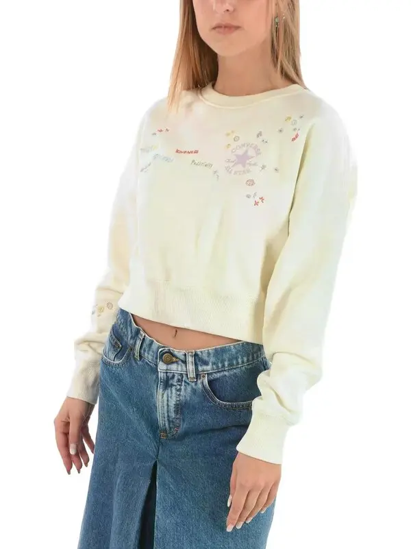 CONVERSE Embroidered Logo Detail Sweatshirt - Neutrals