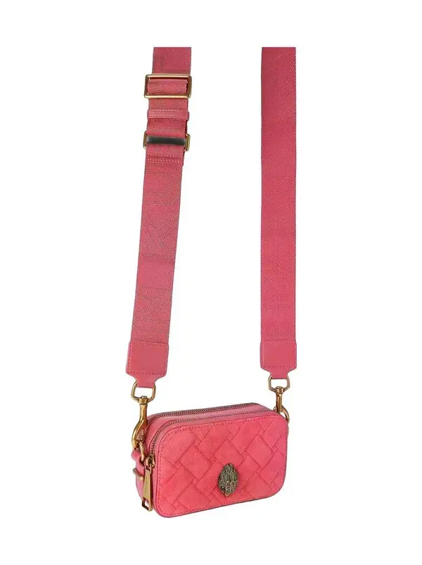 Kurt Geiger Woven Effect Shoulder Bag With Eagle Plaque - Pink