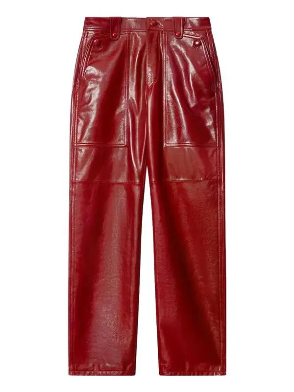 Isabel Marant Étoile Valka High-waisted Leather Trousers - Red
