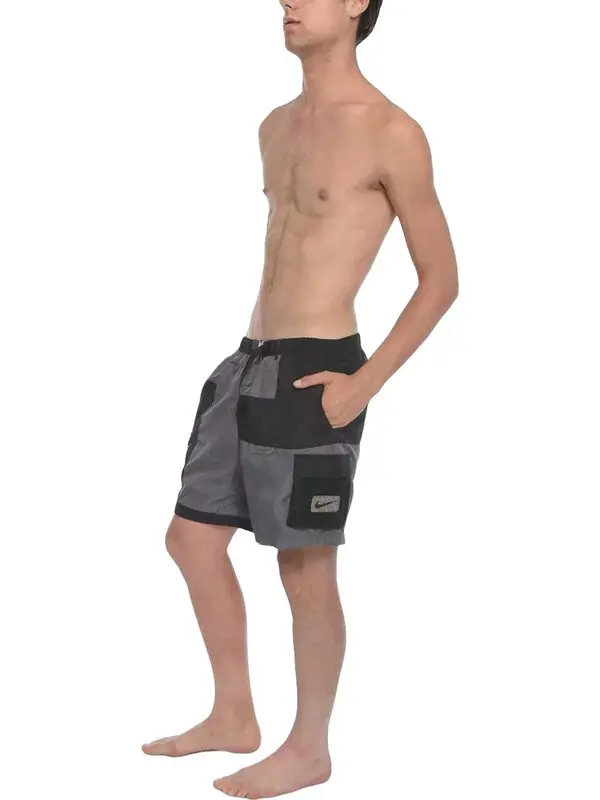 Nike Colour-blocked Cargo Swim Shorts - Grey