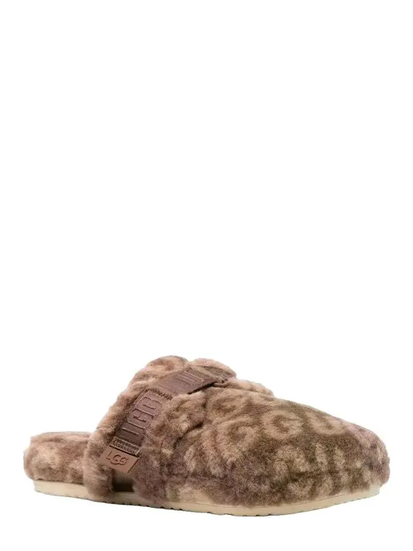 UGG Logo Shearling Slippers - Neutrals