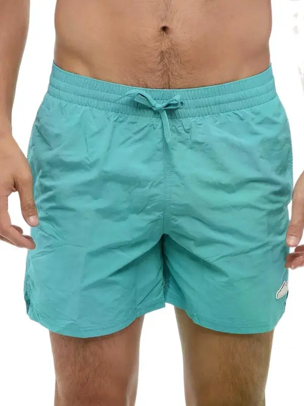 Nike Drawstring Swim Shorts With Sneaker Patch - Blue