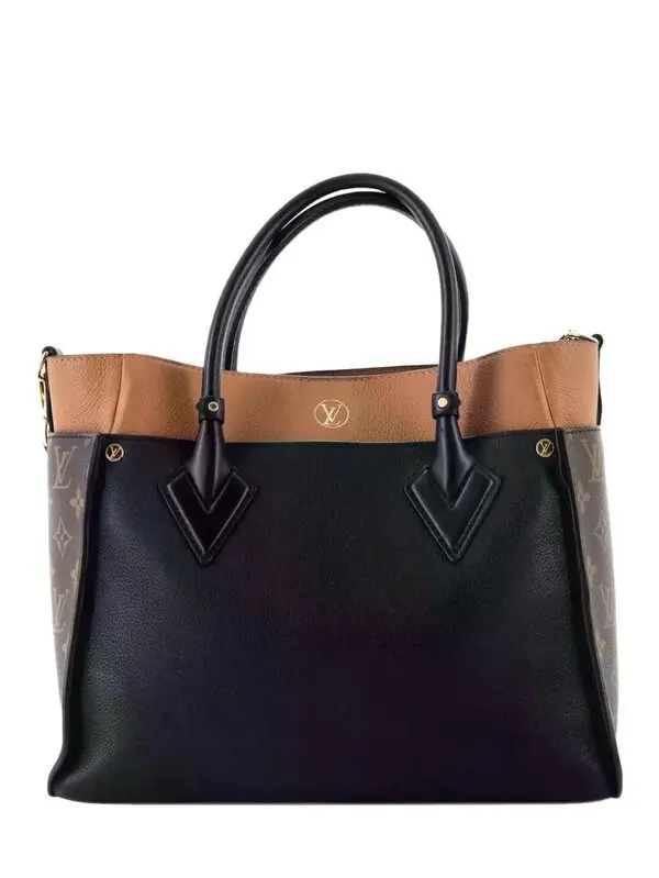 LOUIS VUITTON On My Side Leather With Monogram Canvas Mm Tote Bag - Black
