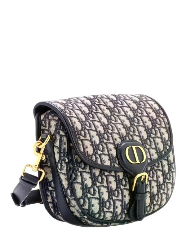 Dior Bobby Flap Bag Oblique Canvas Medium Crossbody Bag - Blue