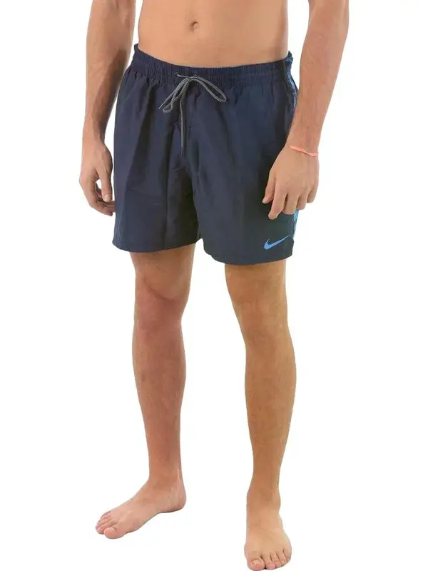 Nike Embroidered Side-band Swim Shorts - Blue
