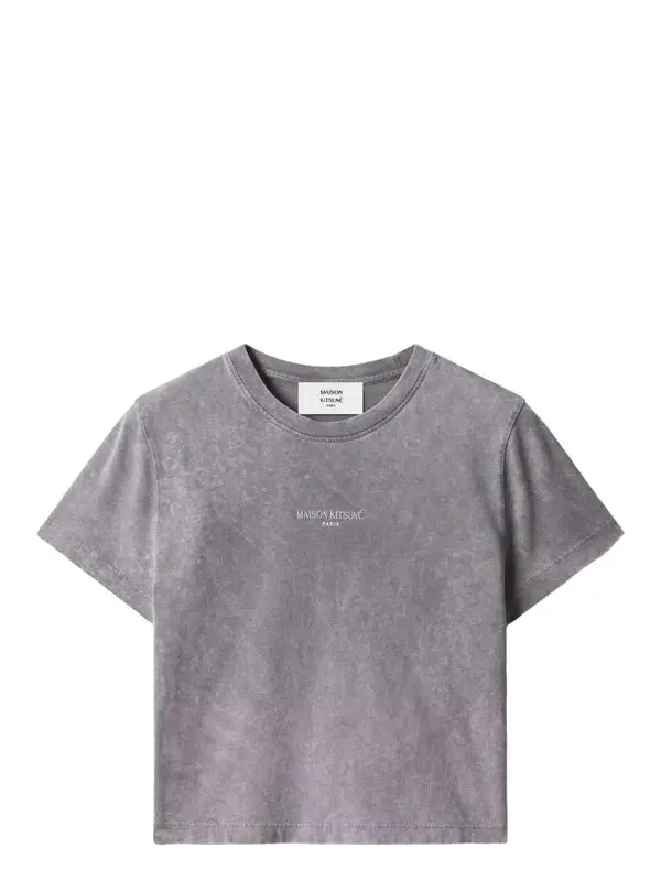 Maison Kitsuné Faded Baby Logo Cropped T-shirt - Grey