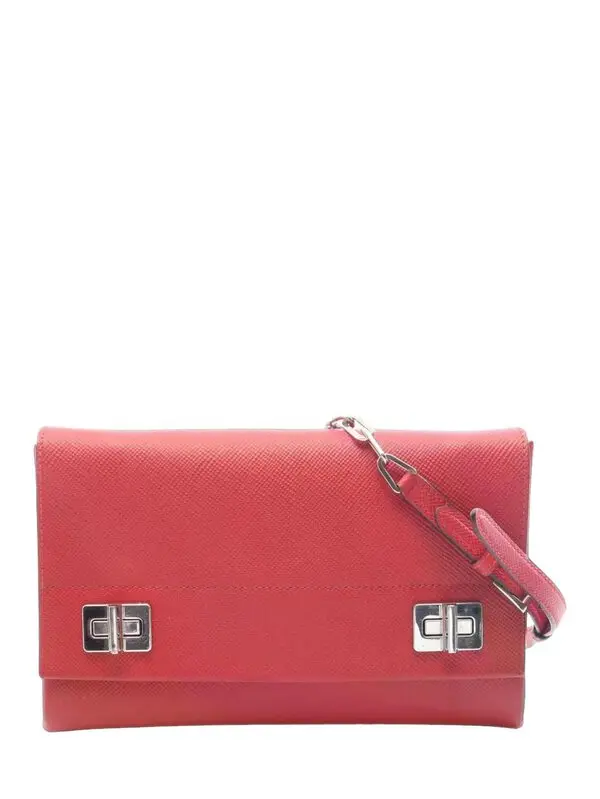 Prada Saffiano Leather Shoulder Bag - Red