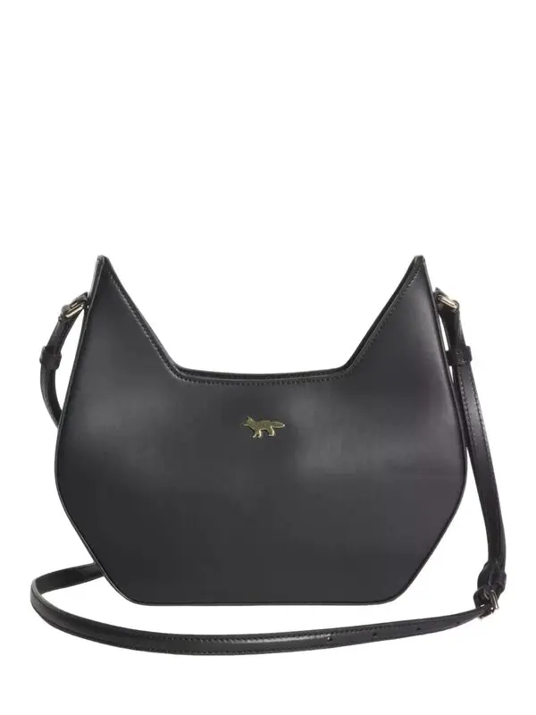 Maison Kitsuné Leather Shoulder Bag - Black