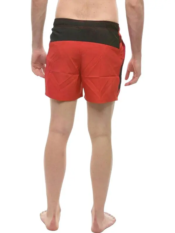 Nike Logo Print Swim Shorts - Red