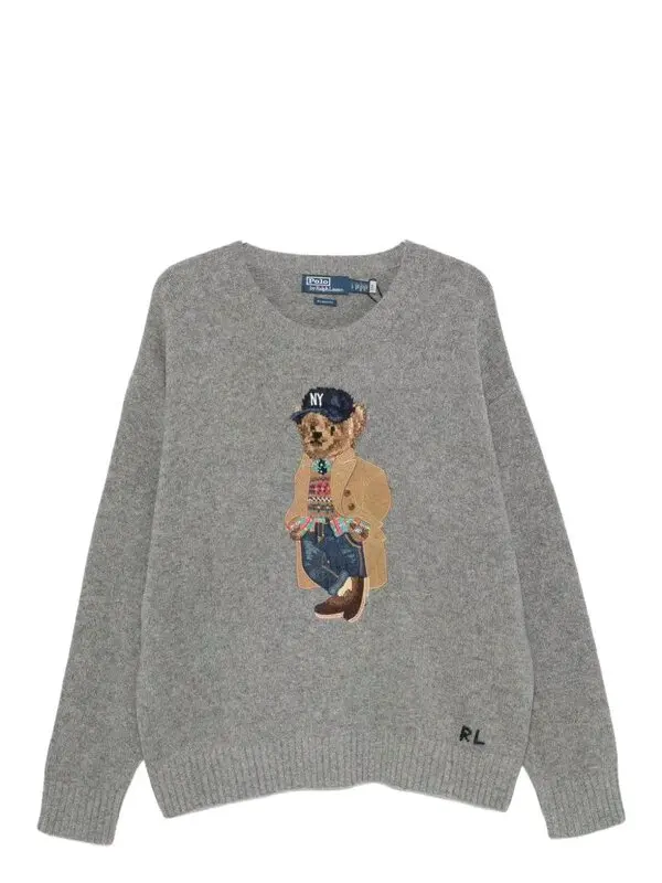 Polo Ralph Lauren Polo Bear Intarsia Knit Sweater - Grey