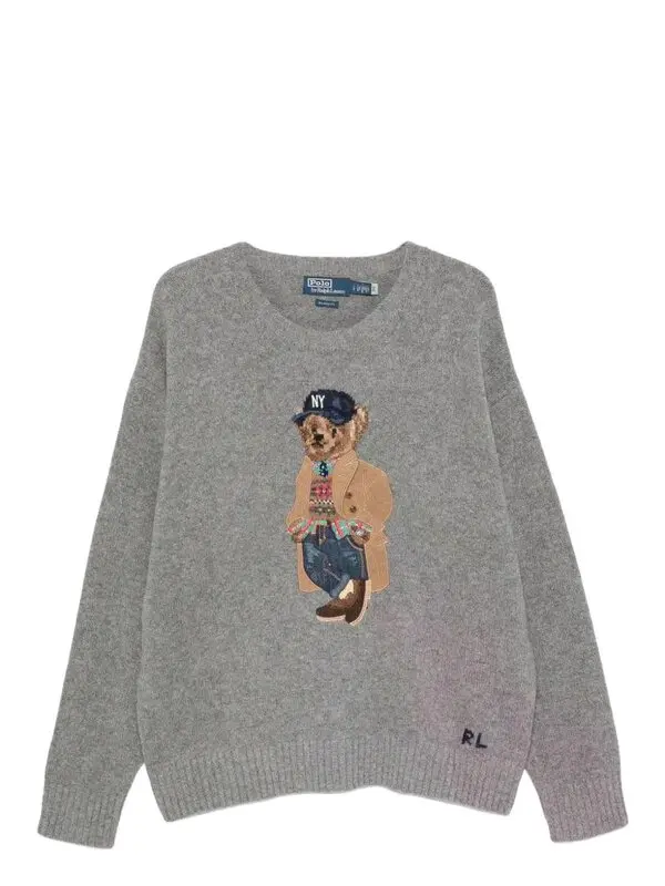 Polo Ralph Lauren Polo Bear Intarsia Knit Sweater - Grey