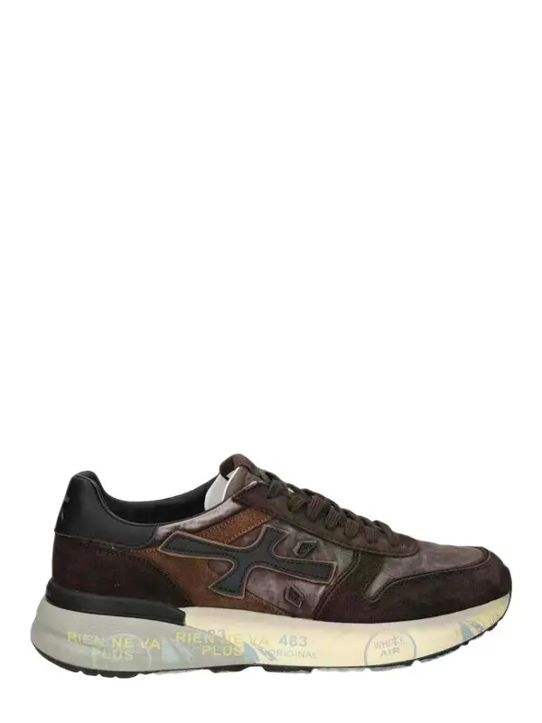 Premiata Mick 8434 Panelled Lace-up Sneakers - Brown