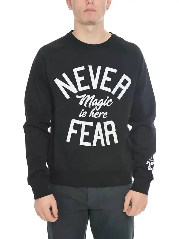 SCRIMMAGE Logo Print Cotton Sweatshirt - Black
