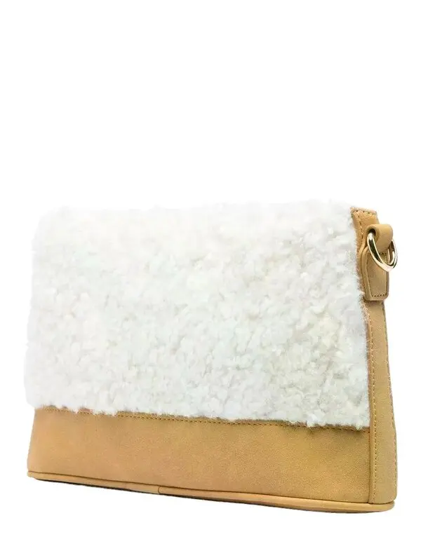 Moschino Faux Shearling Crossbody Bag - Neutrals