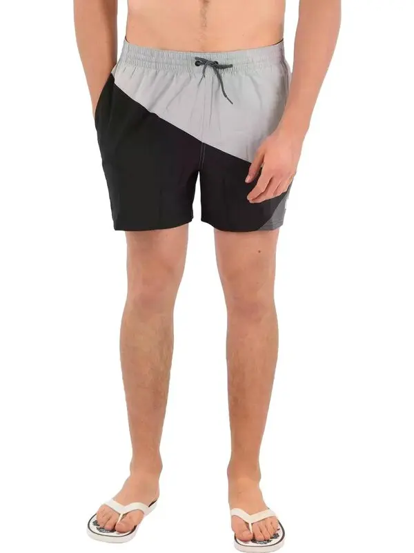 Nike Logo Print Swim Shorts - Black