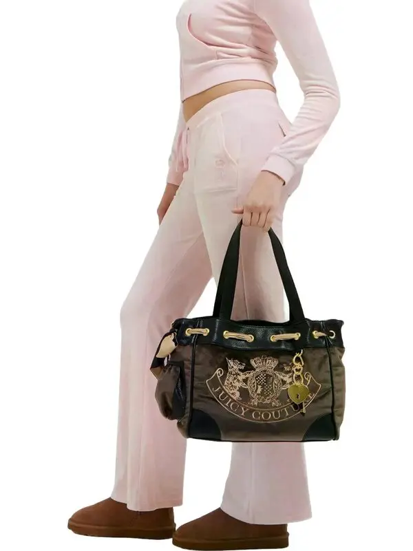 Juicy Couture Daydreamer Logo Embroidered Shoulder Bag - Brown