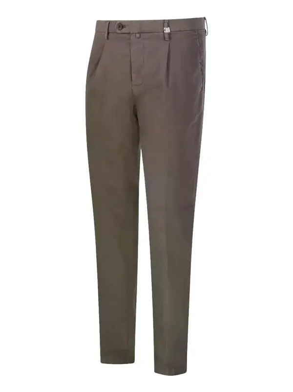 MYTHS Pleated Tapered-leg Trousers - Brown
