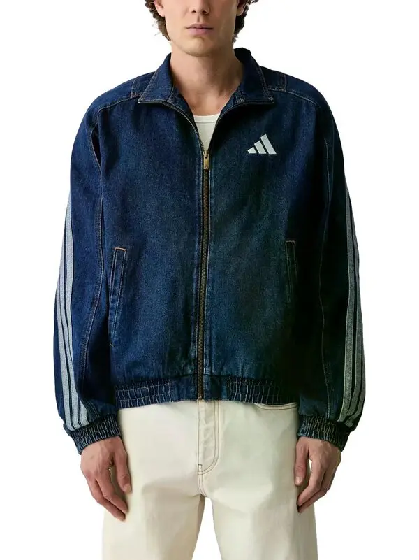 Adidas Logo-embroidered Denim Jacket - Blue