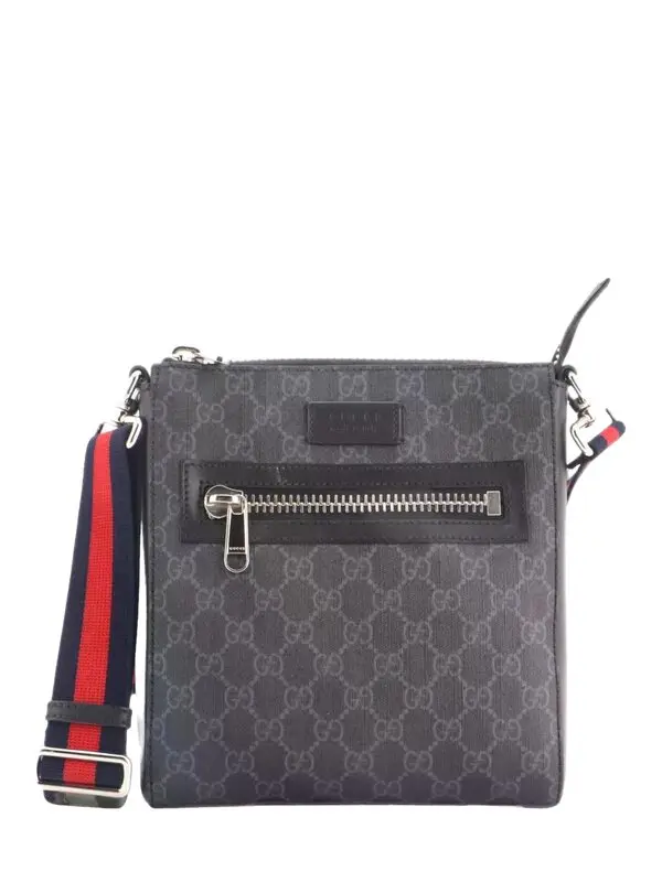 Gucci Gg Coated Canvas Messenger Bag - Black