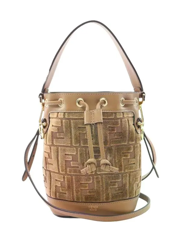 Fendi Mini Zucca Velvet Mon Tresor Bucket Bag - Grey