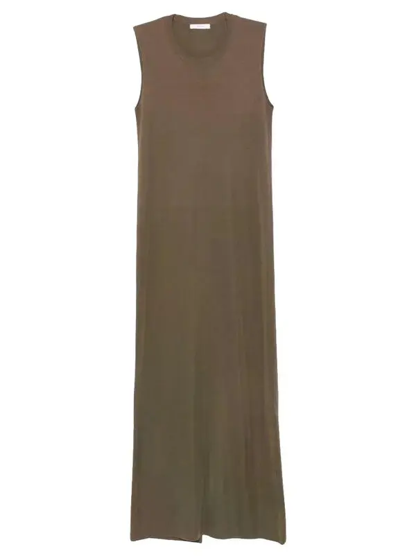 THE ROW Oiva Ribbed Knit Maxi Dress - Brown
