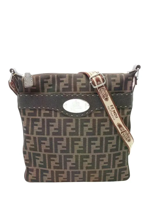 Fendi Zucca Canvas Selleria Crossbody Bag - Brown