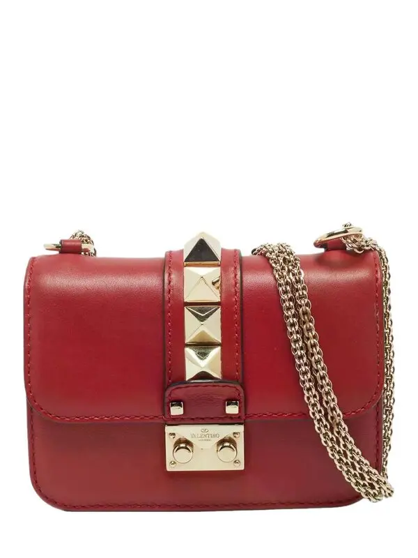 Valentino Garavani Glam Lock Pyramid-stud Shoulder Bag - Red