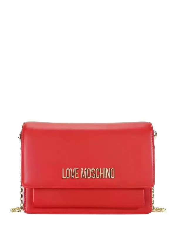 Moschino Logo-plaque Chain-link Clutch Bag - Red