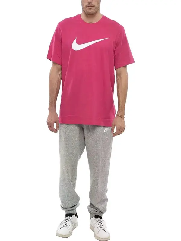 Nike Swoosh Logo-print Cotton T-shirt - Pink