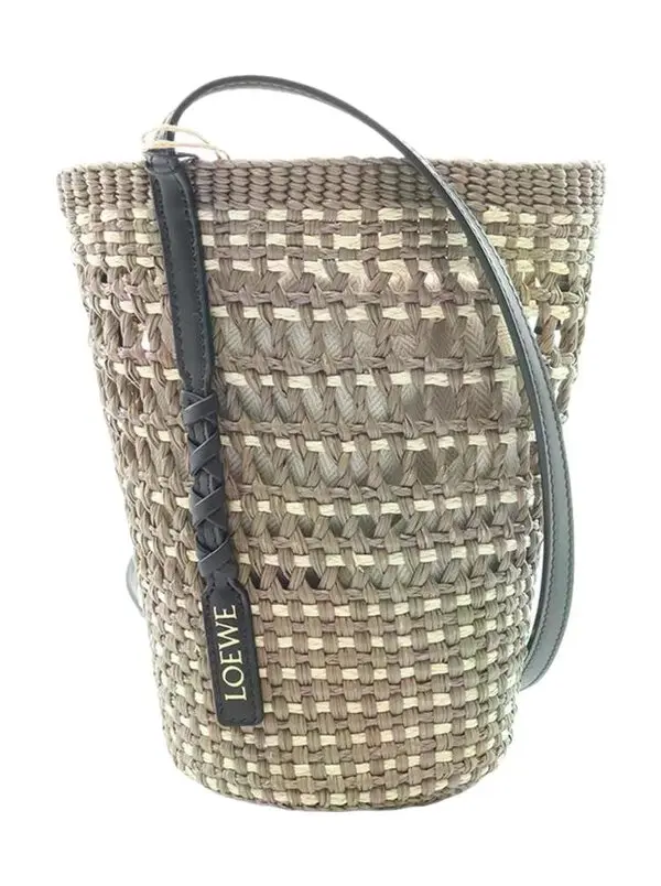 Loewe 2010-2026 Raffia Blade Pocket Shoulder Bag - Brown
