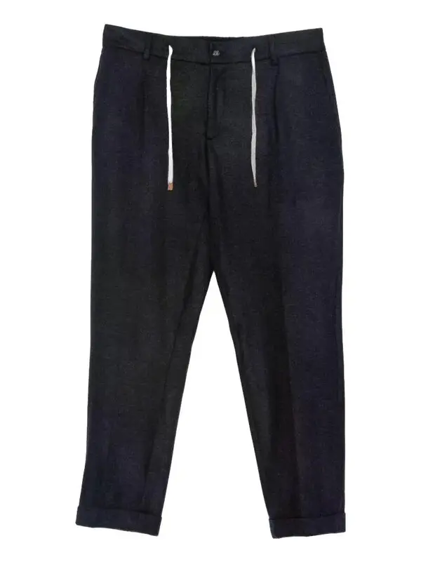 ARTE ANTWERP Roma Drawstring Wool Trousers - Blue