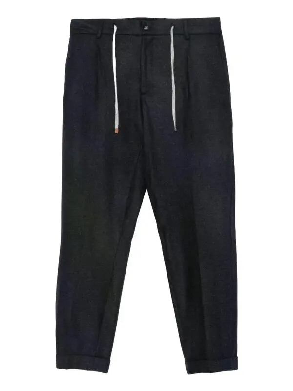 ARTE ANTWERP Roma Drawstring Wool Trousers - Blue