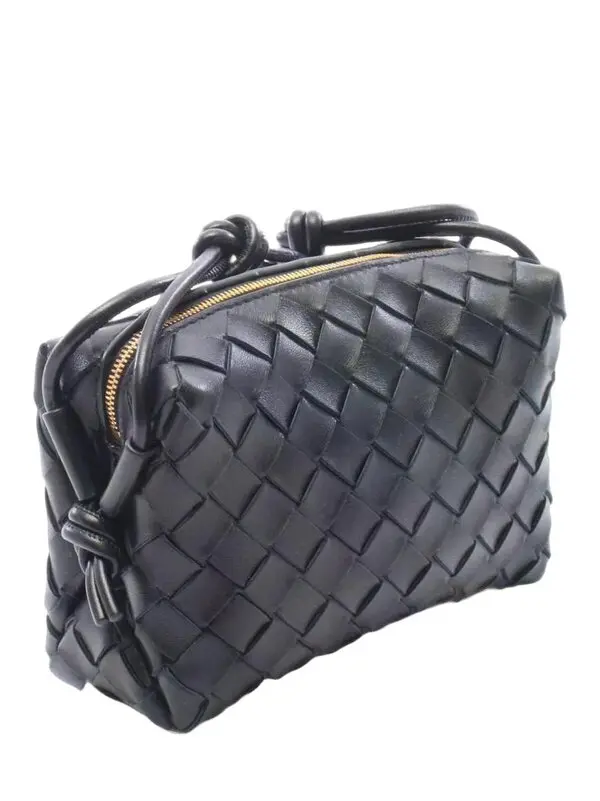 Bottega Veneta Mini Intrecciato Loop Cross Body Bag - Black