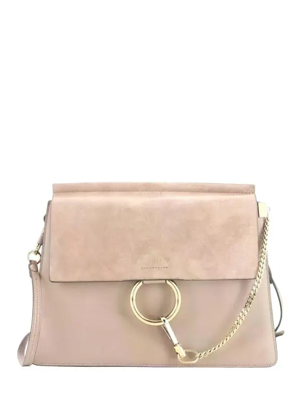 Chloé Faye Leather And Suede Medium Shoulder Bag - Grey
