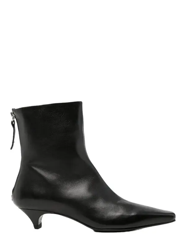 HALMANERA Leather Ankle Boots - Black