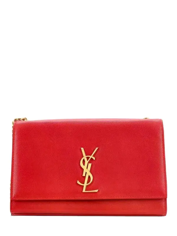 Saint Laurent Classic Monogram Grainy Leather Medium Crossbody Bag - Red