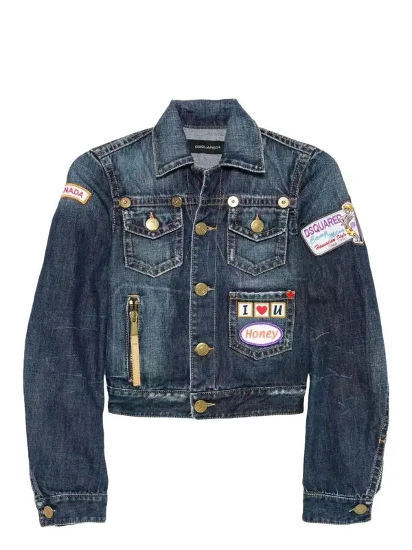Dsquared2 Patch-detail Denim Jacket - Blue